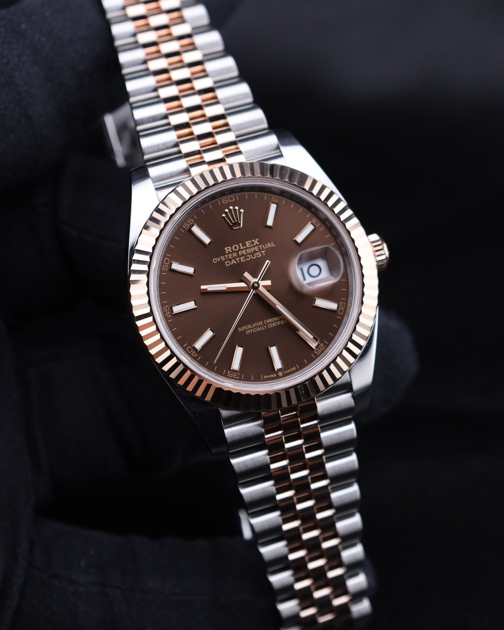 Rolex Datejust 41 Chocolate Stick Dial Two Tone Rosed Gold Jubilee 126 ...